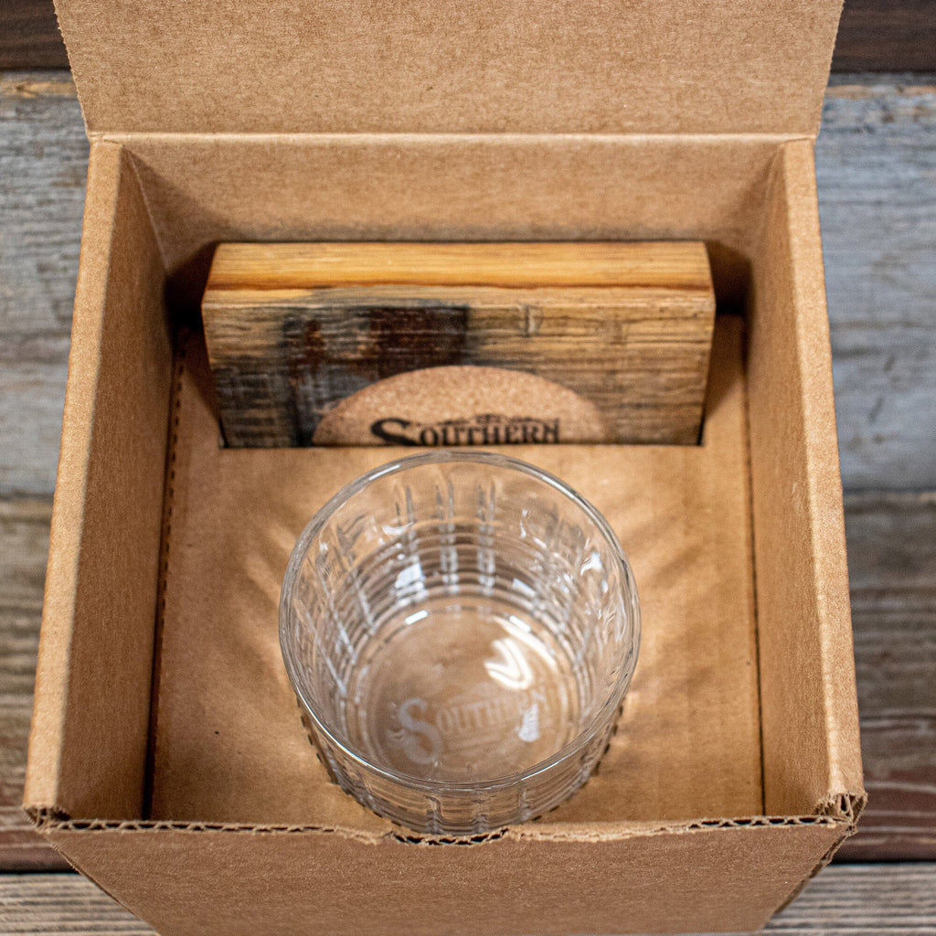 Whiskey Glass and Barrel Coaster Set – Southern Drinking Club